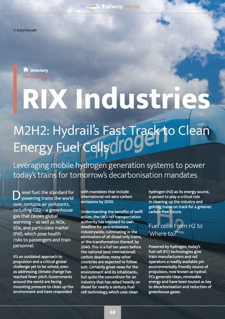 M2H2: Hydrail’s Fast Track to Clean Energy Fuel Cells | RIX Industries