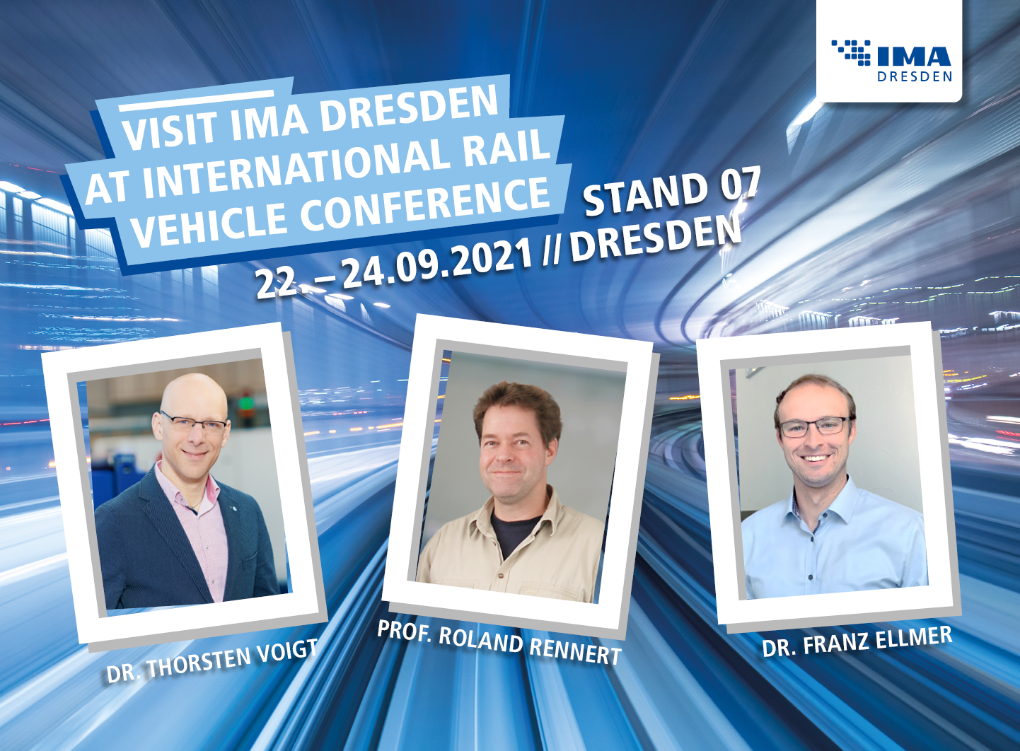 Visit IMA Dresden at International Rail Vehicle Conference | IMA Dresden