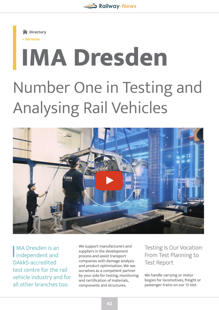 IMA Dresden - Number One in Testing and Analysing Rail Vehicles ...