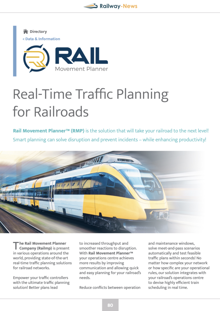 Rail Movement Planner - Real-Time Traffic Planning for Railroads | Railmp