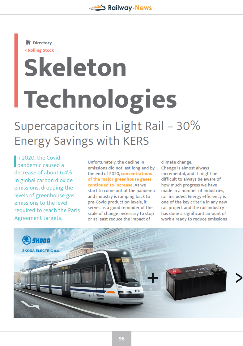 Supercapacitors in Light Rail – 30% Energy Savings with KERS
