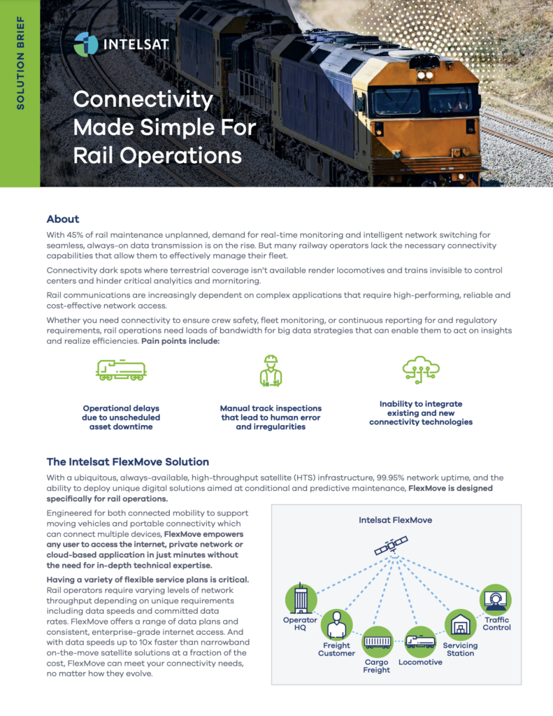 Intelsat: Connectivity Made Simple For Rail Operations | Railway-News