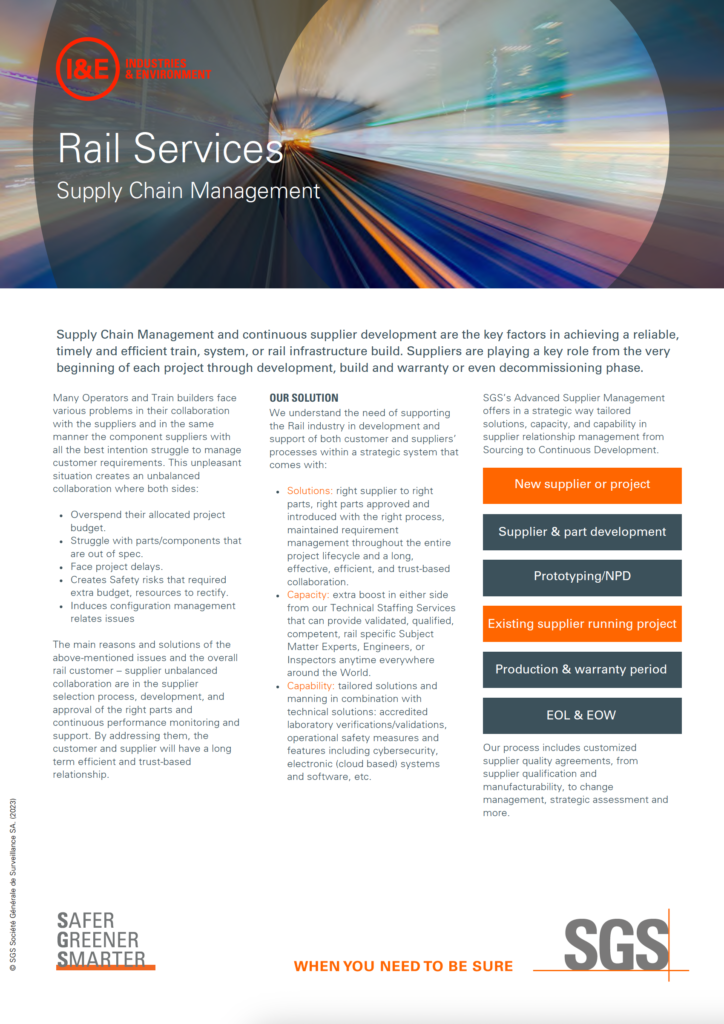 Rail Services – Supply Chain Management | SGS | Document