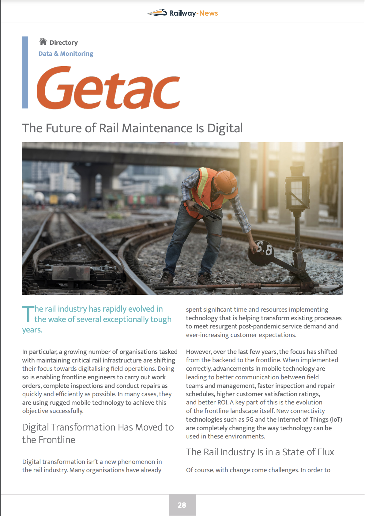 The Future of Rail Maintenance Is Digital | Getac Technology