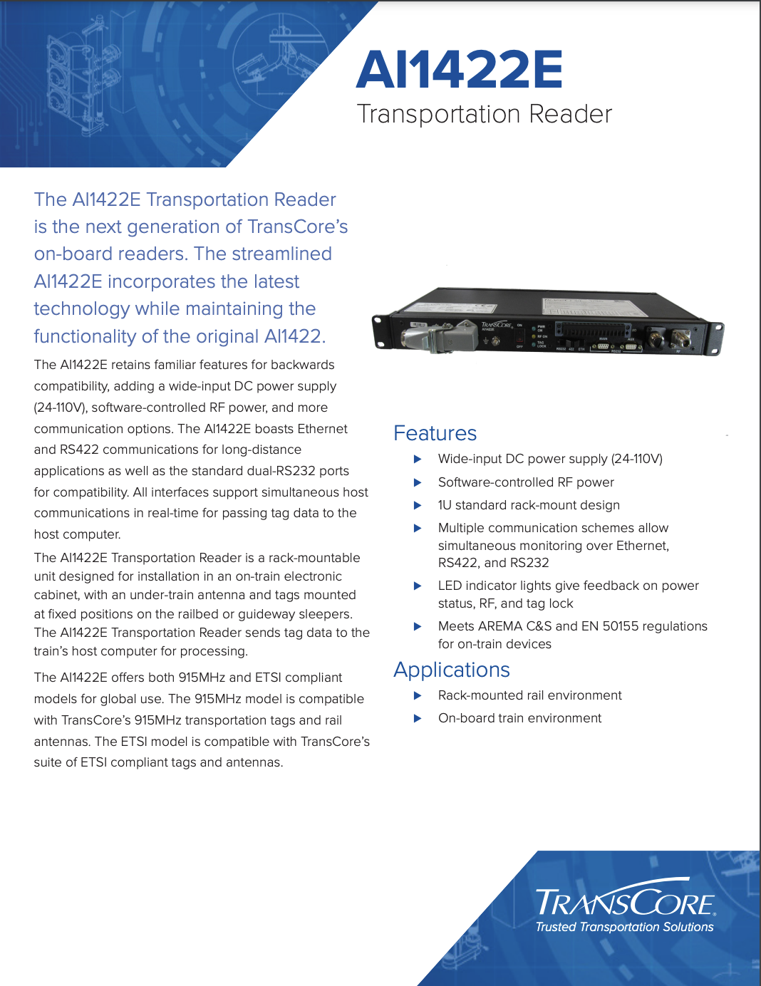 AI1422E Transportation Reader | Railway-News