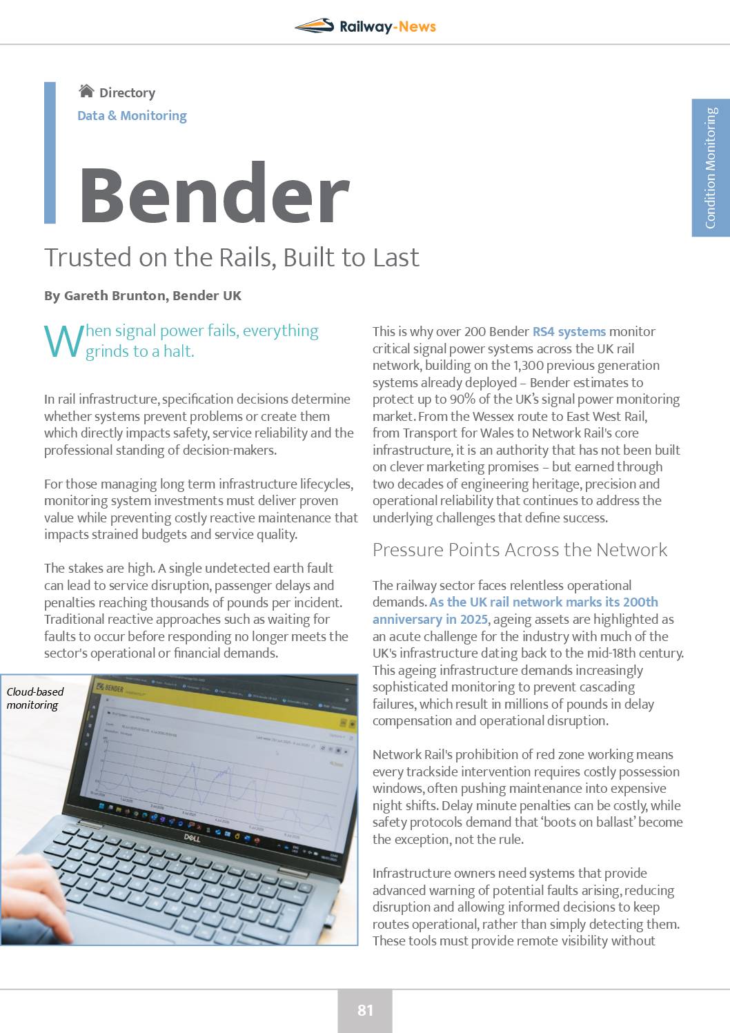Bender UK | Electrical Safety Solutions for Rail | Railway-News